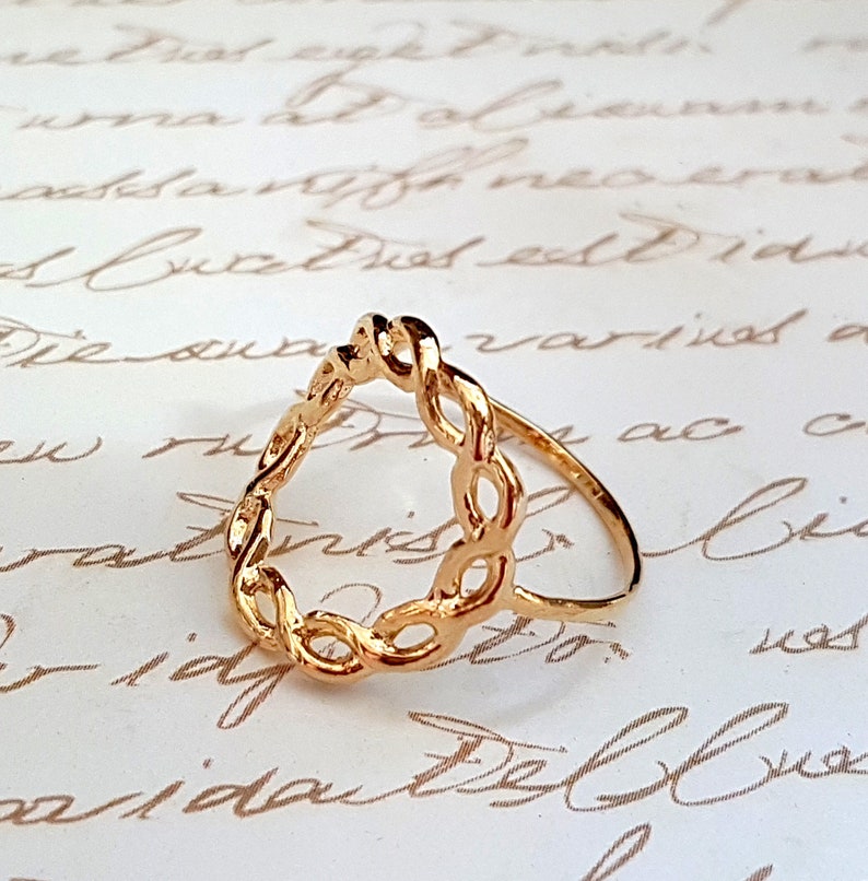 Circle gold ring open circle ring minimal Karma circle ring | Etsy