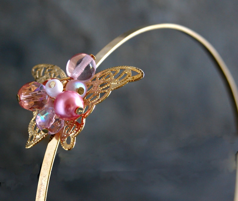 Pink Butterfly Tiara Butterfly Headband Butterfly Crown | Etsy
