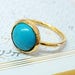 Turquoise Ring, Genuine Turquoise, Gemstone Ring, Birthstone Ring ...