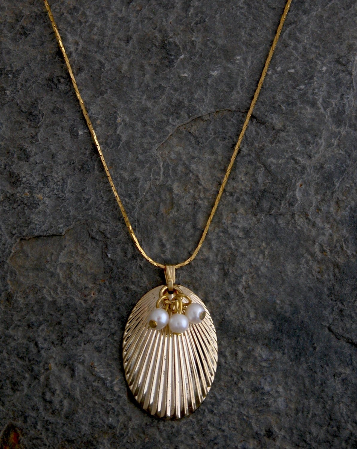 Gold Pearl Seashell Necklace Ocean Jewelry Statement | Etsy