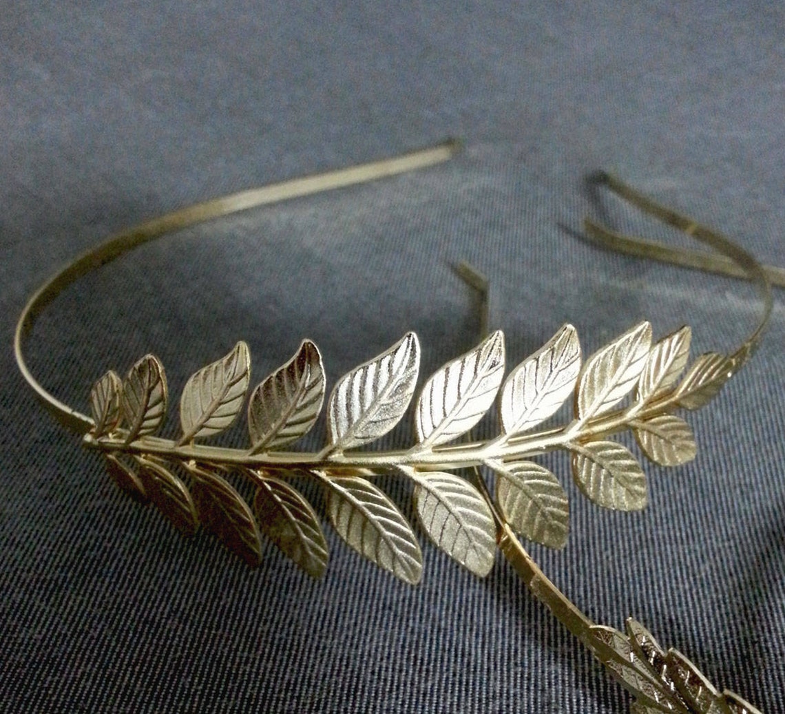 Greek Goddess Headpiece Gold Leaf Headband Grecian Crown - Etsy
