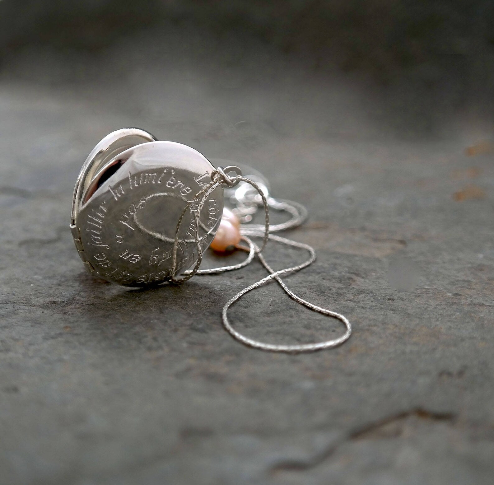 Initial Locket Silver Locket Pendant Personalized Locket - Etsy