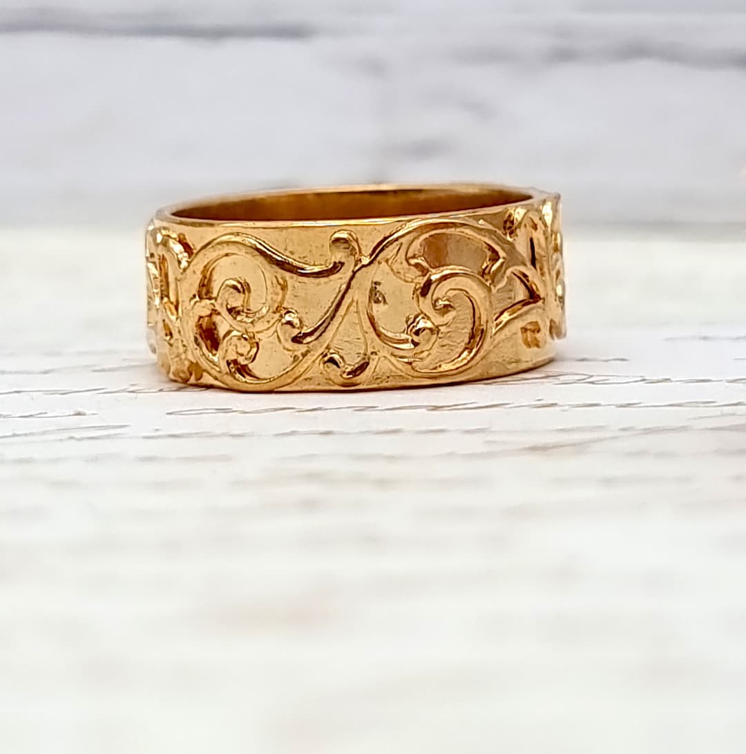 Women's Wedding Band, Solid Gold Wedding Band, Bridal Wedding 14K Gold ...