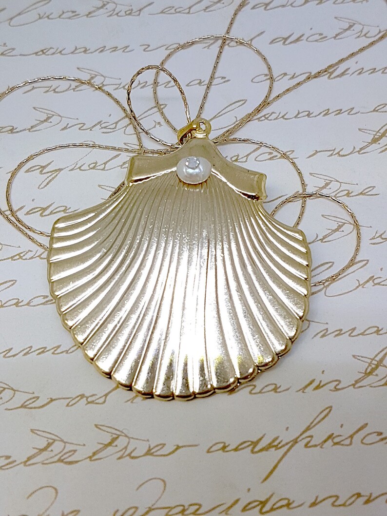 Women's Gift Sea Shell Necklace Gold Sea Shell Long - Etsy Israel