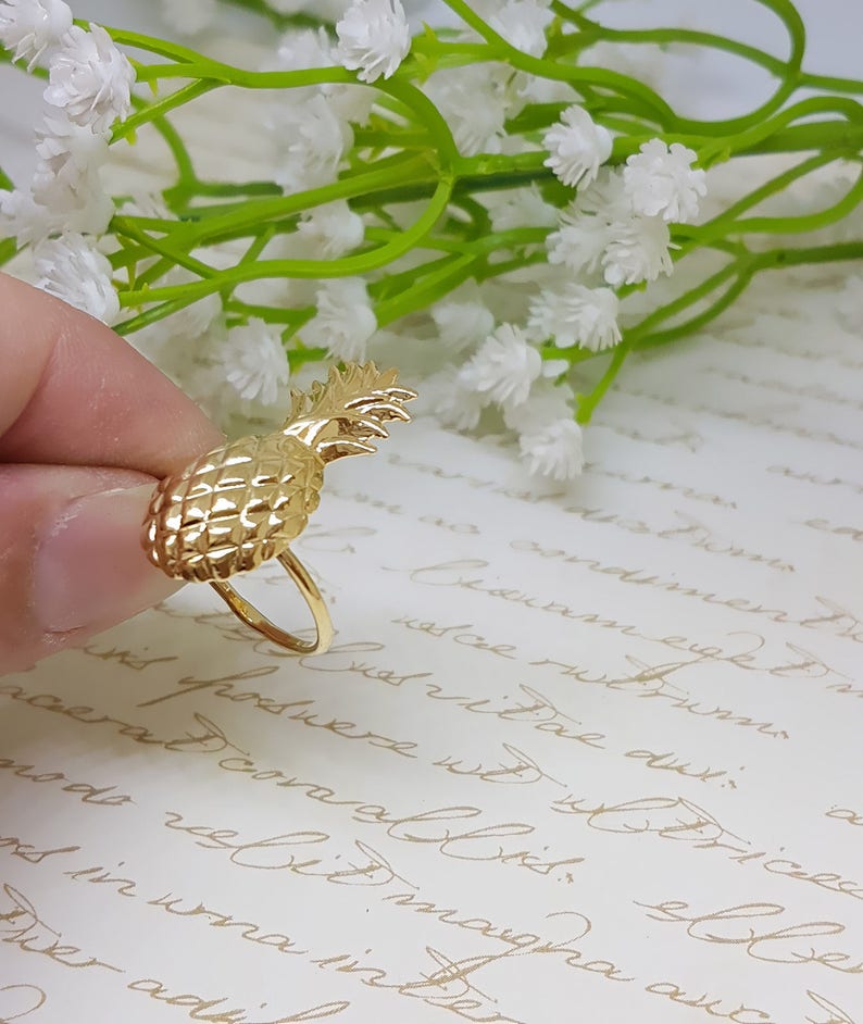 Pineapple Ring Fruit Jewelry Pineapple Jewelry Gold - Etsy