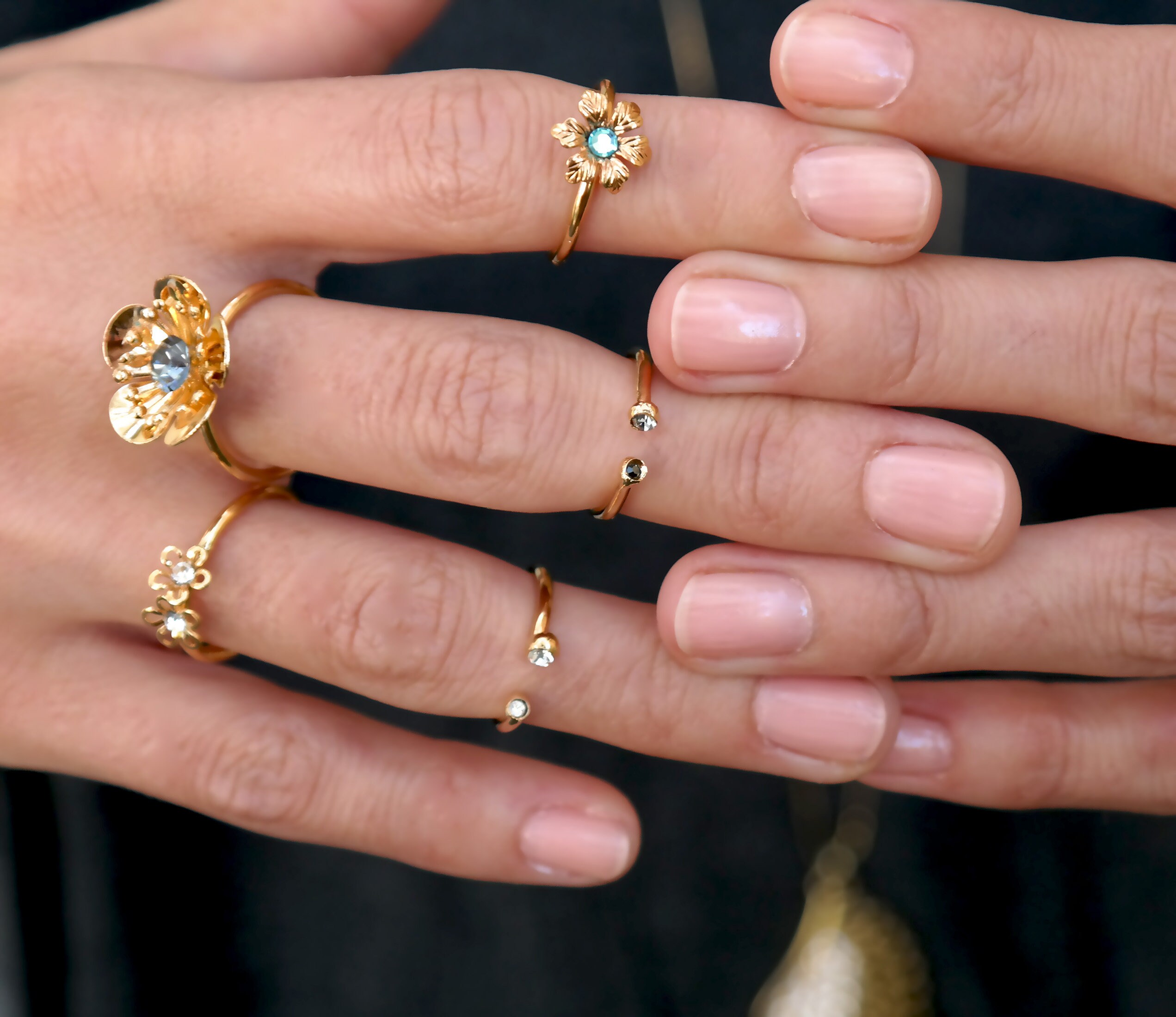 Midi Ring Gold Cuff Ring Knuckle Ring Dual Stone Ring | Etsy