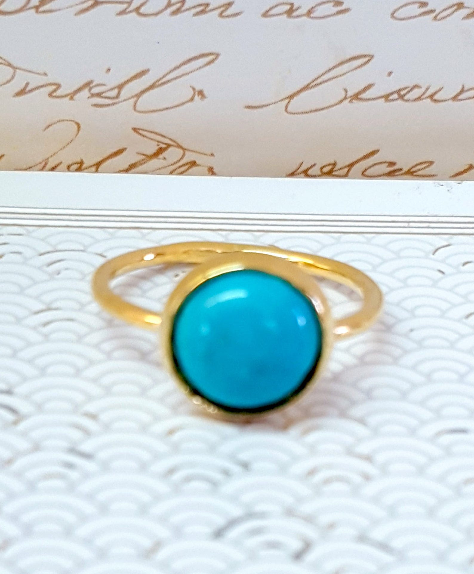 Turquoise Ring, Gold Turquoise Ring, Stone Ring, December Birthstone ...
