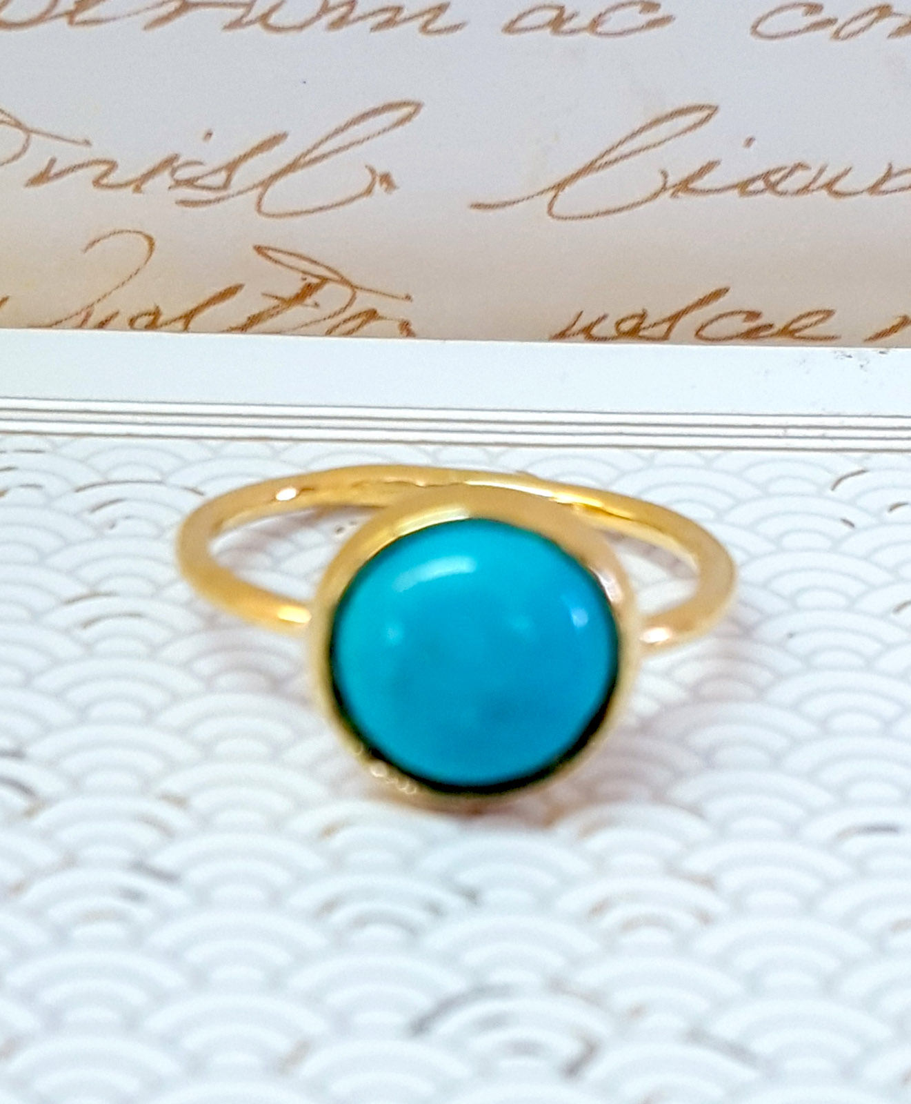 Turquoise Ring, Genuine Turquoise, Gemstone Ring, Birthstone Ring ...