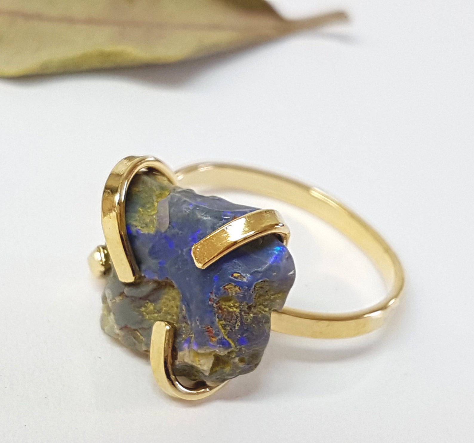 Opal Birthstone Ring, Raw Opal Ring, October Birthstone Ring, Opal Ring ...