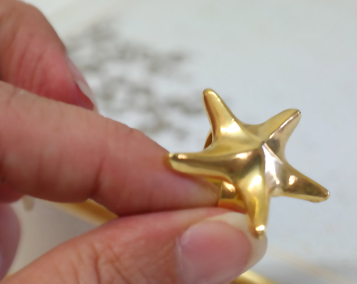 Star Ring Big Star Ring Gold Starfish Ring Starfish - Etsy