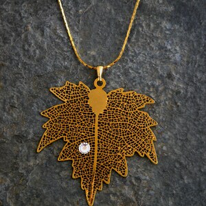 Gold Maple Leaf Jewelry Set, Maple Leaf Earrings, Maple Leaf Necklace ...