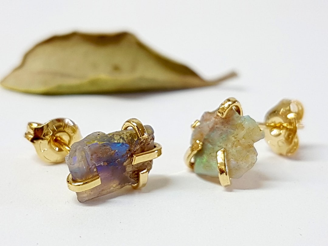 Raw Opal Earrings, Genuine Opal Earrings, Natural Opal Earrings, Opal ...