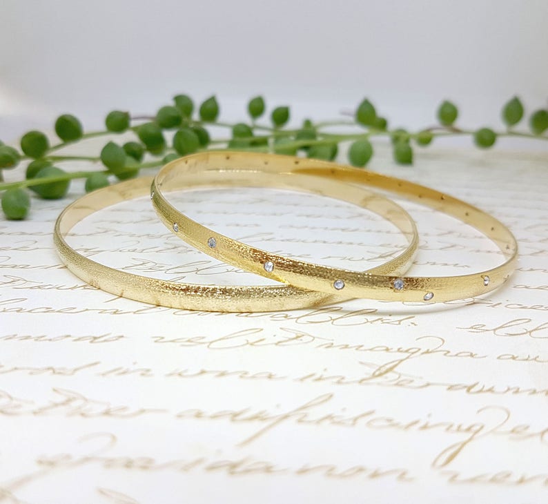 Wedding Bracelet Yellow Gold, Bridal Gold Bangle, Cubic Zirconia Gold ...
