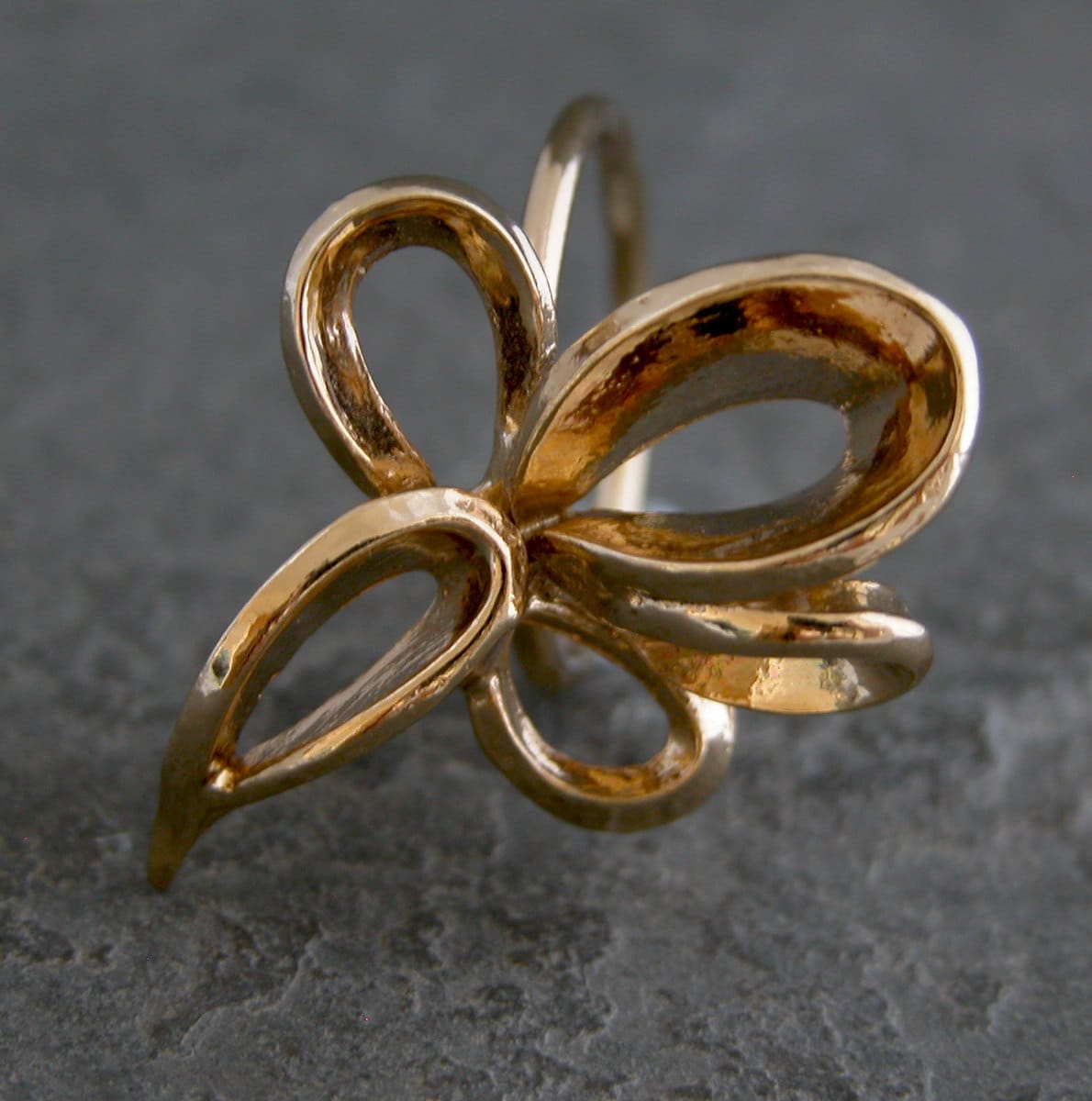 Modern Design Unique Gold Ring Flower Gold Ring Floral Gold | Etsy