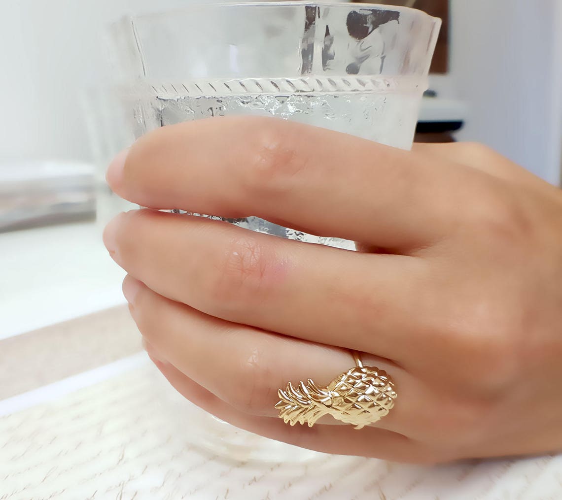 Pineapple Ring Fruit Jewelry Pineapple Jewelry Gold - Etsy
