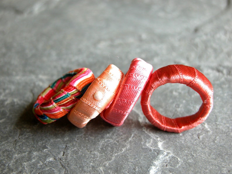 Boho Stacking Rings Orange Fashion Ring Stackable Ring - Etsy