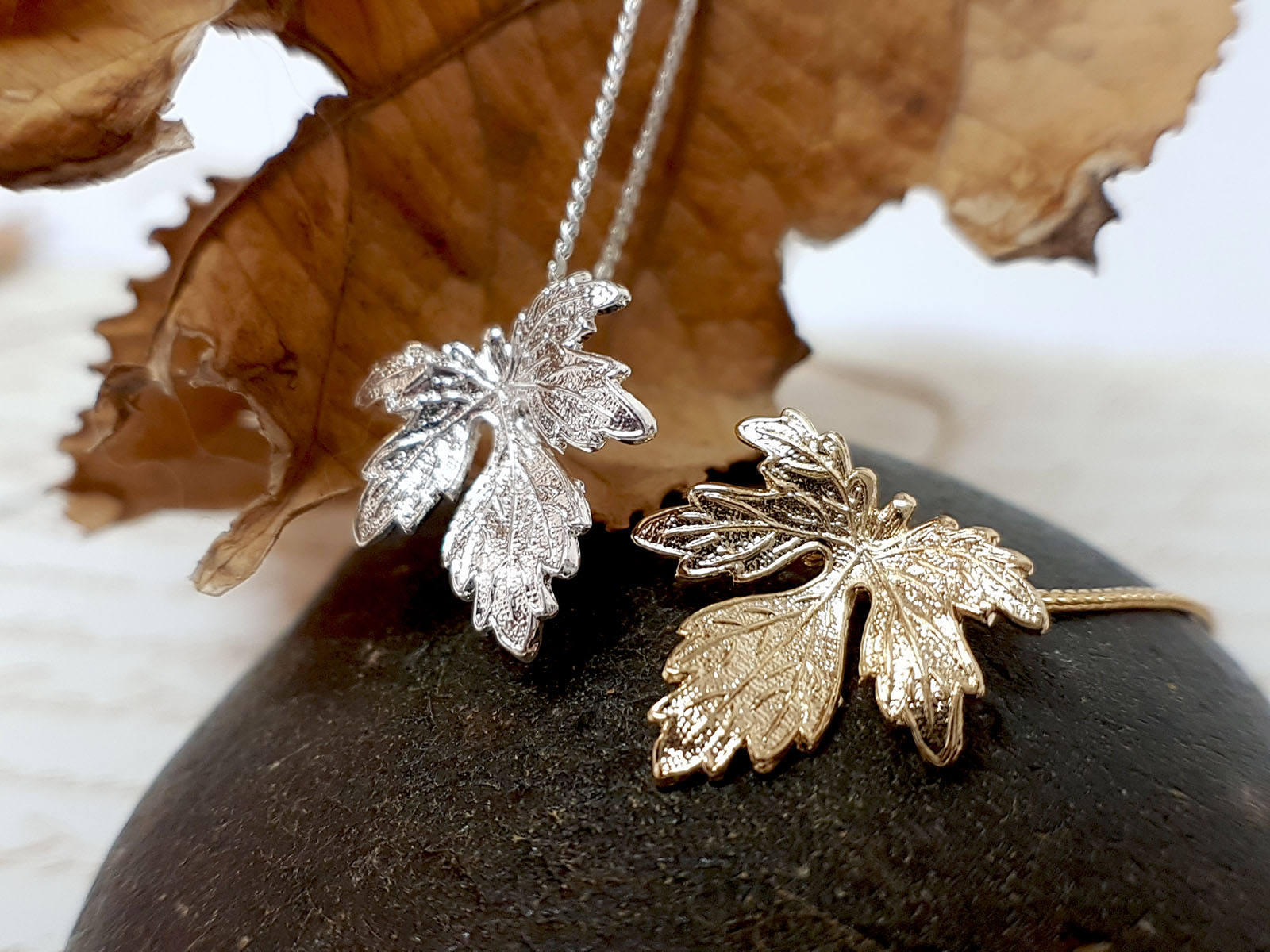 Gold Leaf Necklace, Fall Leaf Jewelry, Autumn Gold Leaf Pendant ...