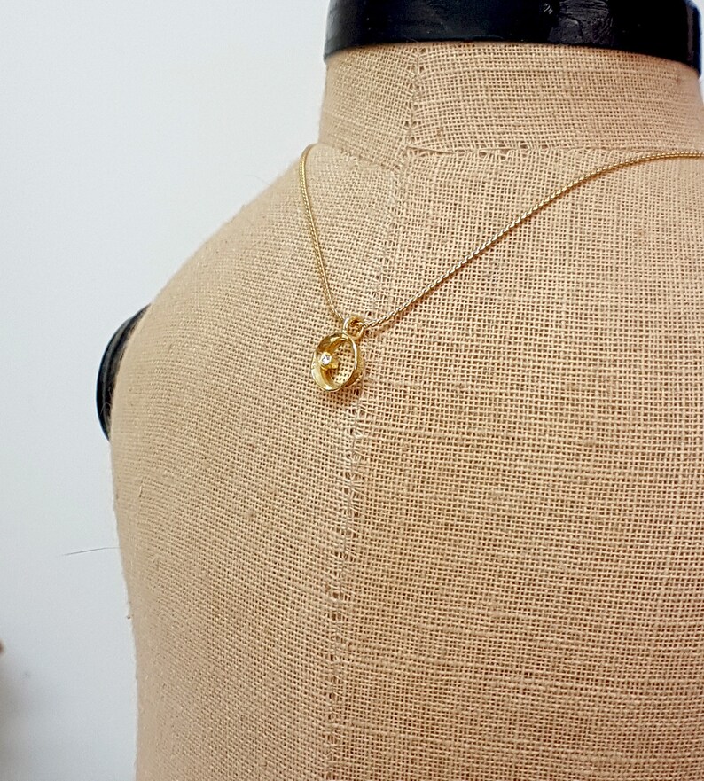 Delicate Gold Charm Necklace, Gold Circle Necklace, Tiny Round ...