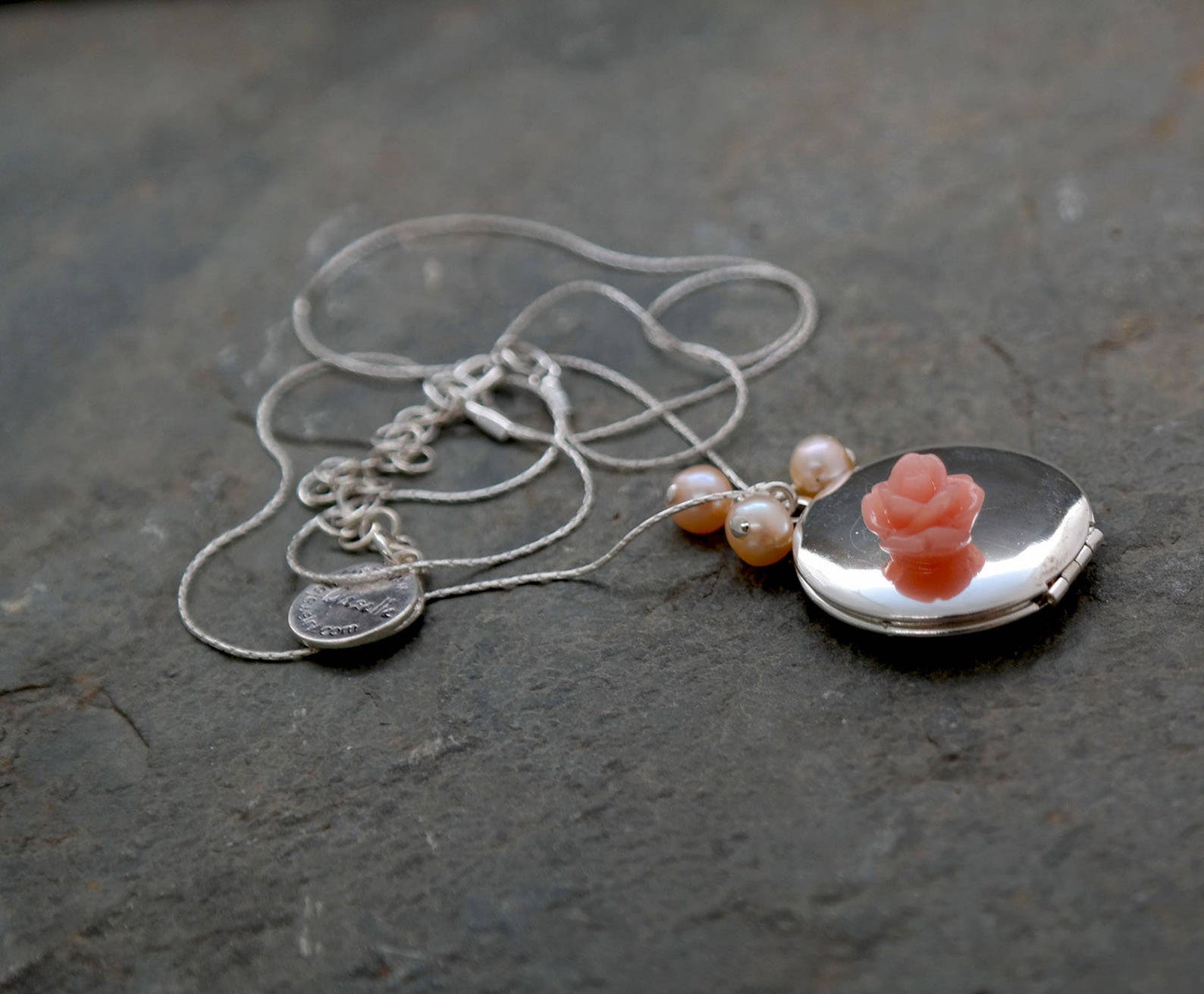 Initial Locket Silver Locket Pendant Personalized Locket - Etsy