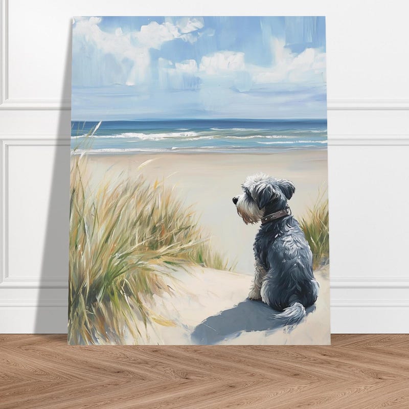 Schnauzer Beach Art - Etsy UK
