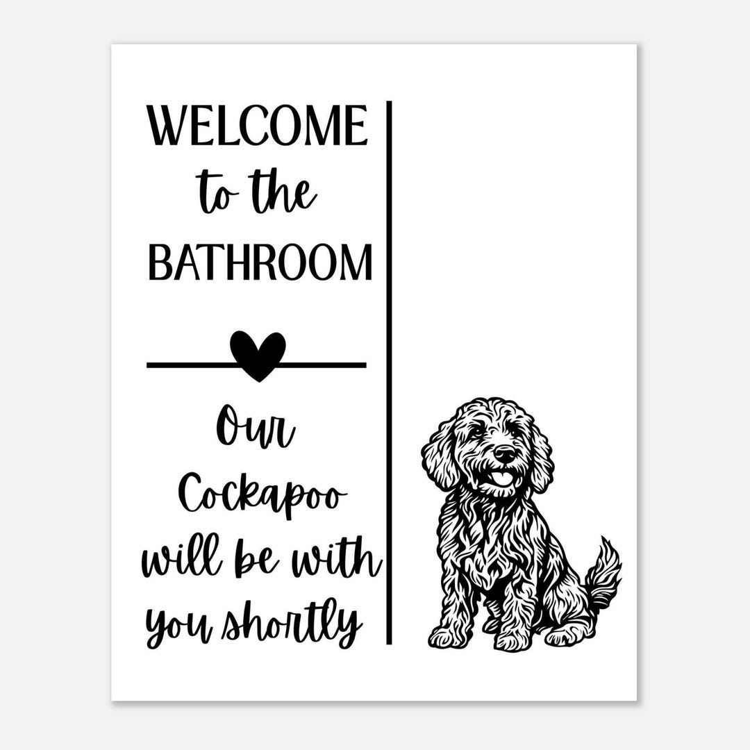 Cockapoo Funny Bathroom Quote Print, Cockapoo Owner Gift for ...
