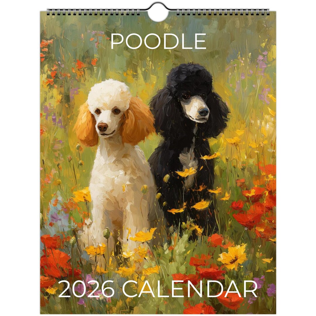 Poodle Oil Painting 2026 Wall Calendar (US & CA) - Etsy