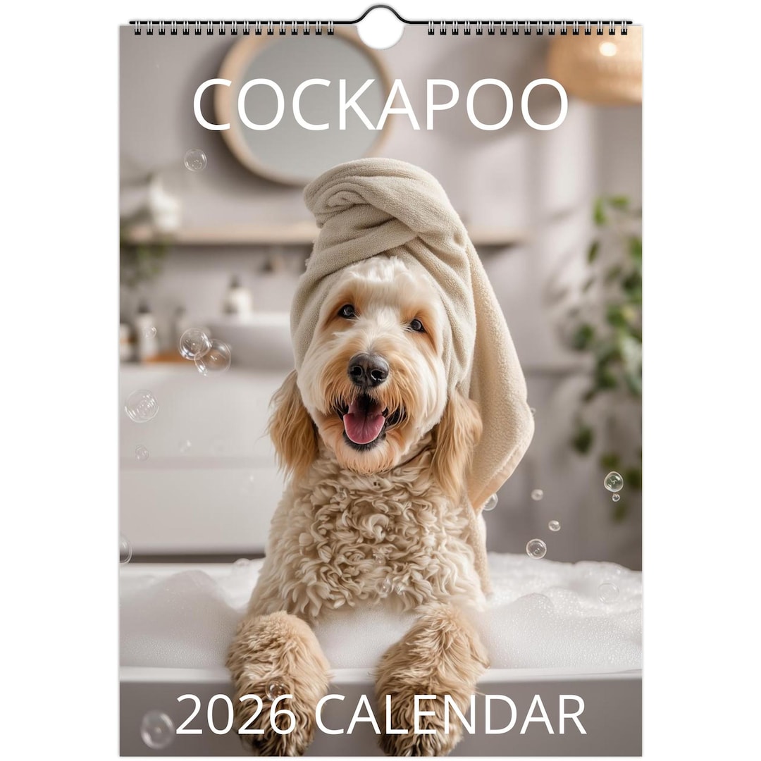 Funny Cockapoo 2026 A4 Dog Calendar UK, Cockapoo Owner Christmas Gift ...