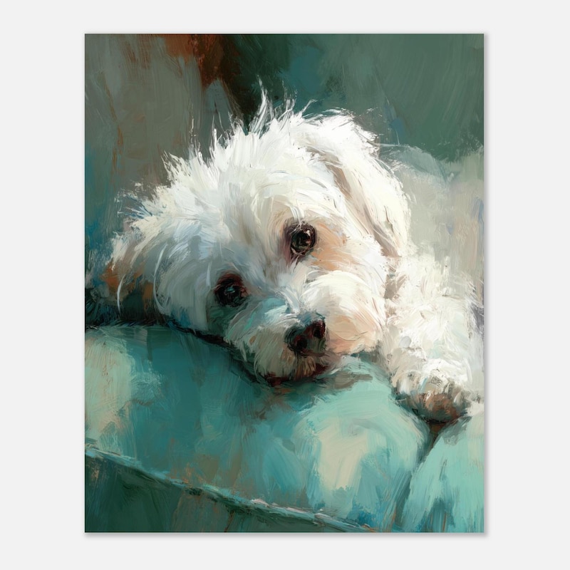 Painting of Maltese Dogs - Etsy UK