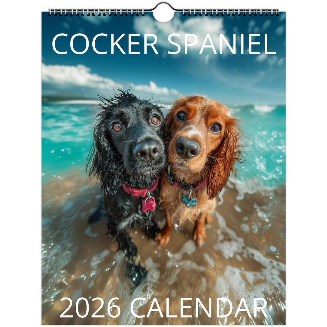 Cocker Spaniels at the Beach 2026 Dog Calendar, Cocker Spaniel Owner ...