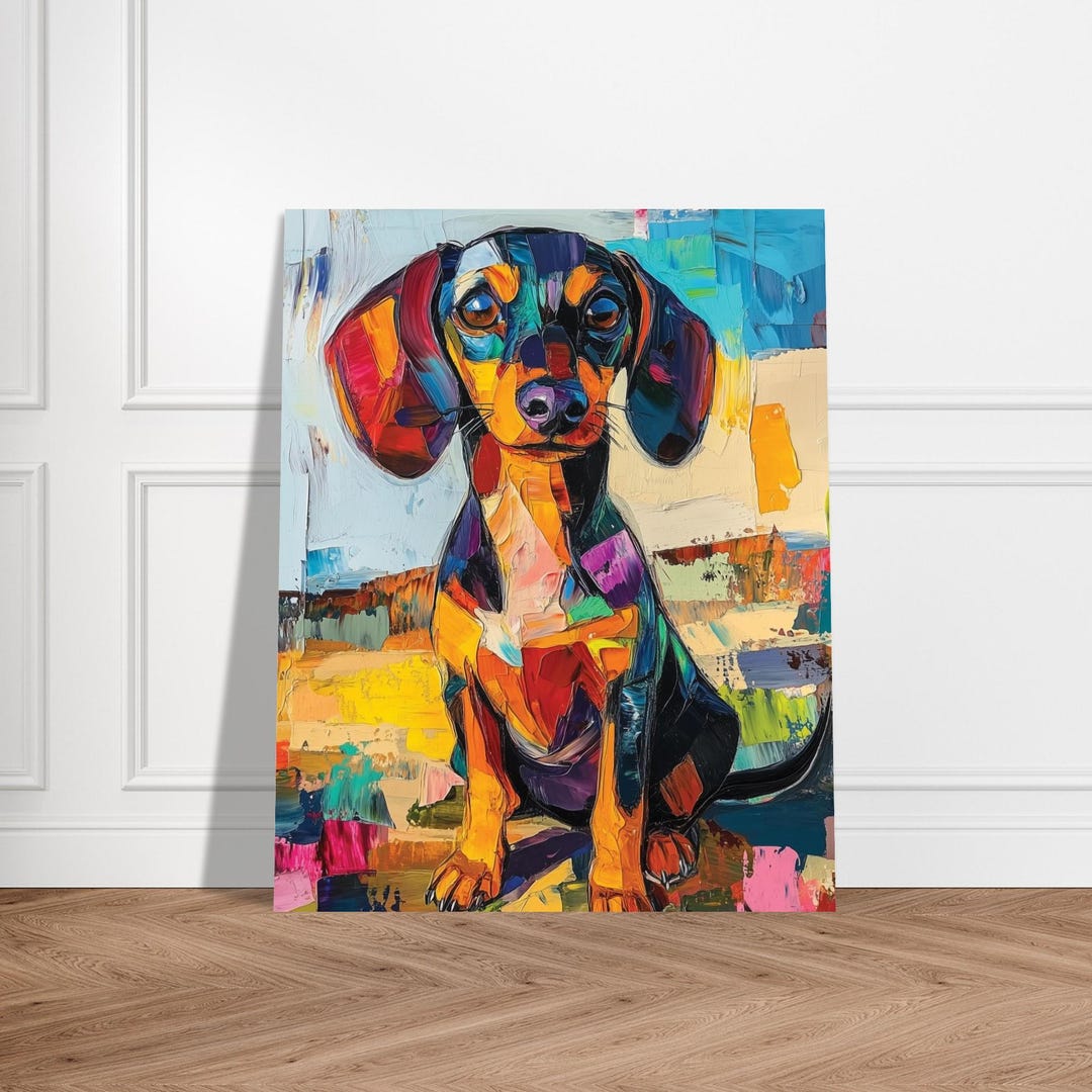 Colorful Dachshund Cubism Art Print, Dog Lover Gift - Etsy UK