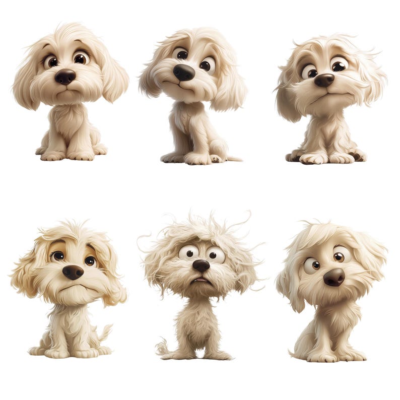 14 Funny Cockapoo Cartoon Clip Art PNG Bundle, Cockapoo Dog ...