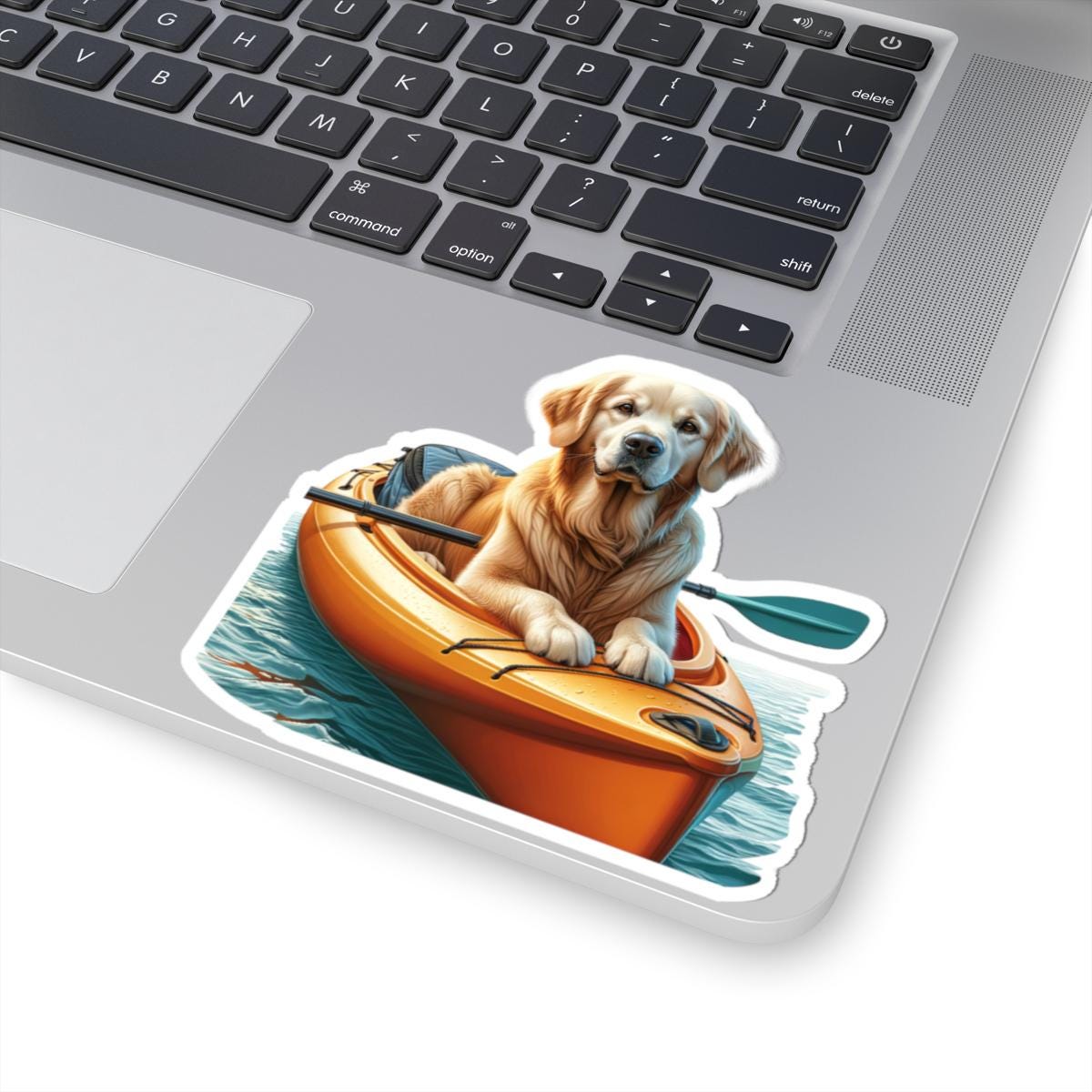 Golden Retriever Kayaking Sticker, Outdoor Adventure Decal, Dog Lover ...