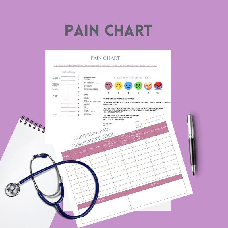 Universal Pain Assessment Tool, Printable Pain Tracker, Instant PDF ...