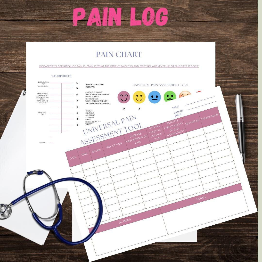 Printable Pain Assessment Tool: Universal Pain Tracker (PDF Download ...