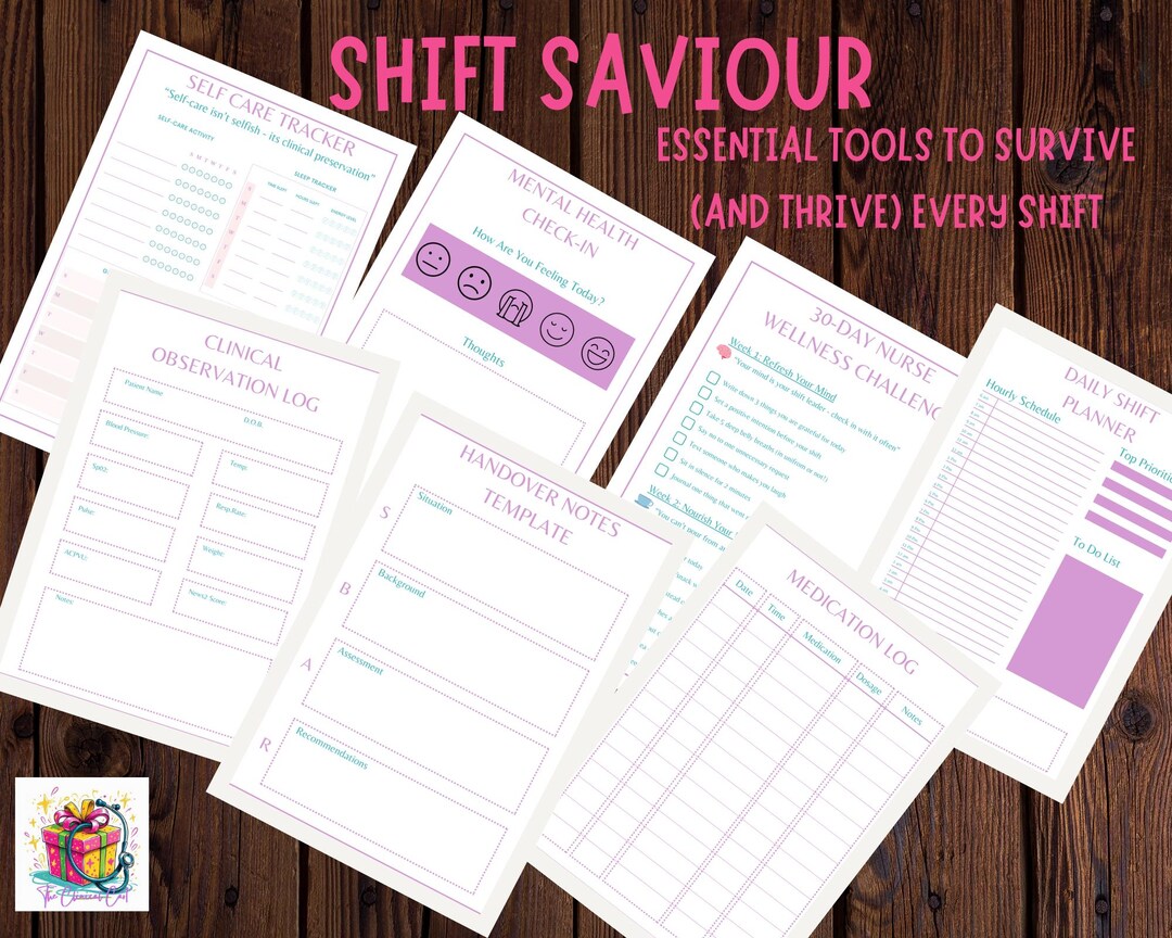 Nurse Planner Bundle, Printable Shift Organiser, Wellness Tracker ...