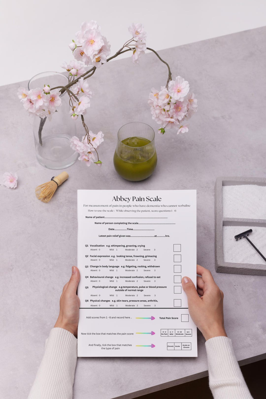 Abbey Pain Scale Chart: Non-verbal Pain Assessment (digital Download ...