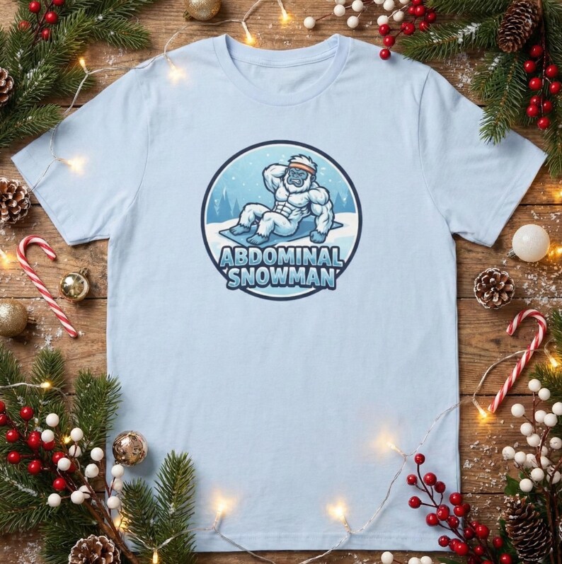 Abdominal Snowman Snowman Abs Humor T-shirt | Winter Fitness Tee - Etsy