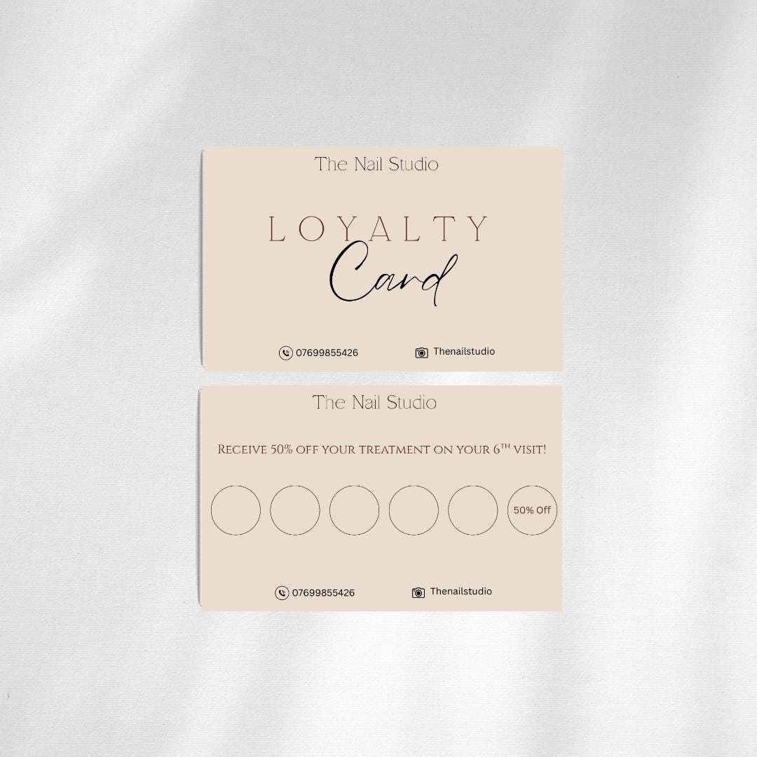 Editable Loyalty Card Template for Nail Salon & Beauty Studio | Canva ...