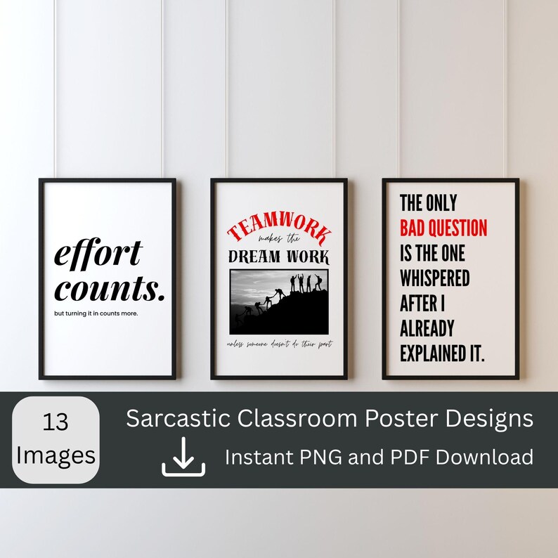 Funny Classroom Posters: Sarcastic Teacher Humor - Middle School ...
