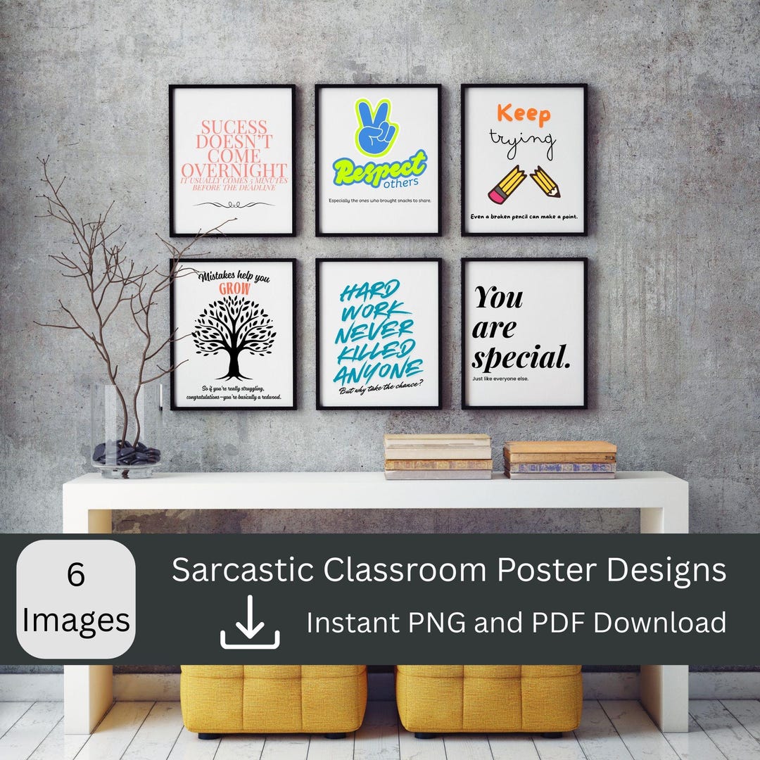 Funny Classroom Posters: Sarcastic Teacher Humor - Middle School ...