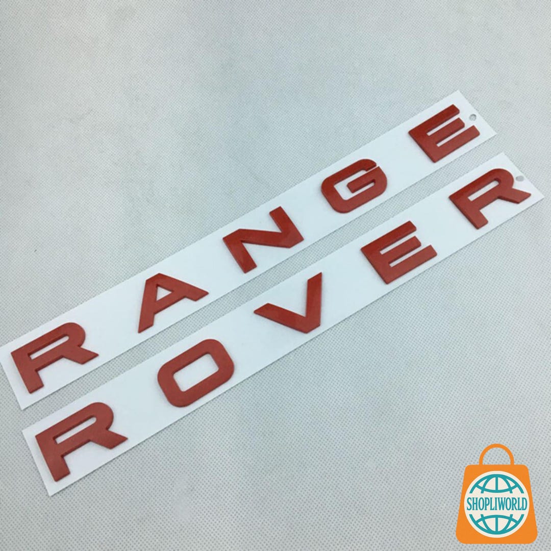 Red RANGE ROVER Hood Logo Letter Sticker Glossy 3D Decal Emblem for ...