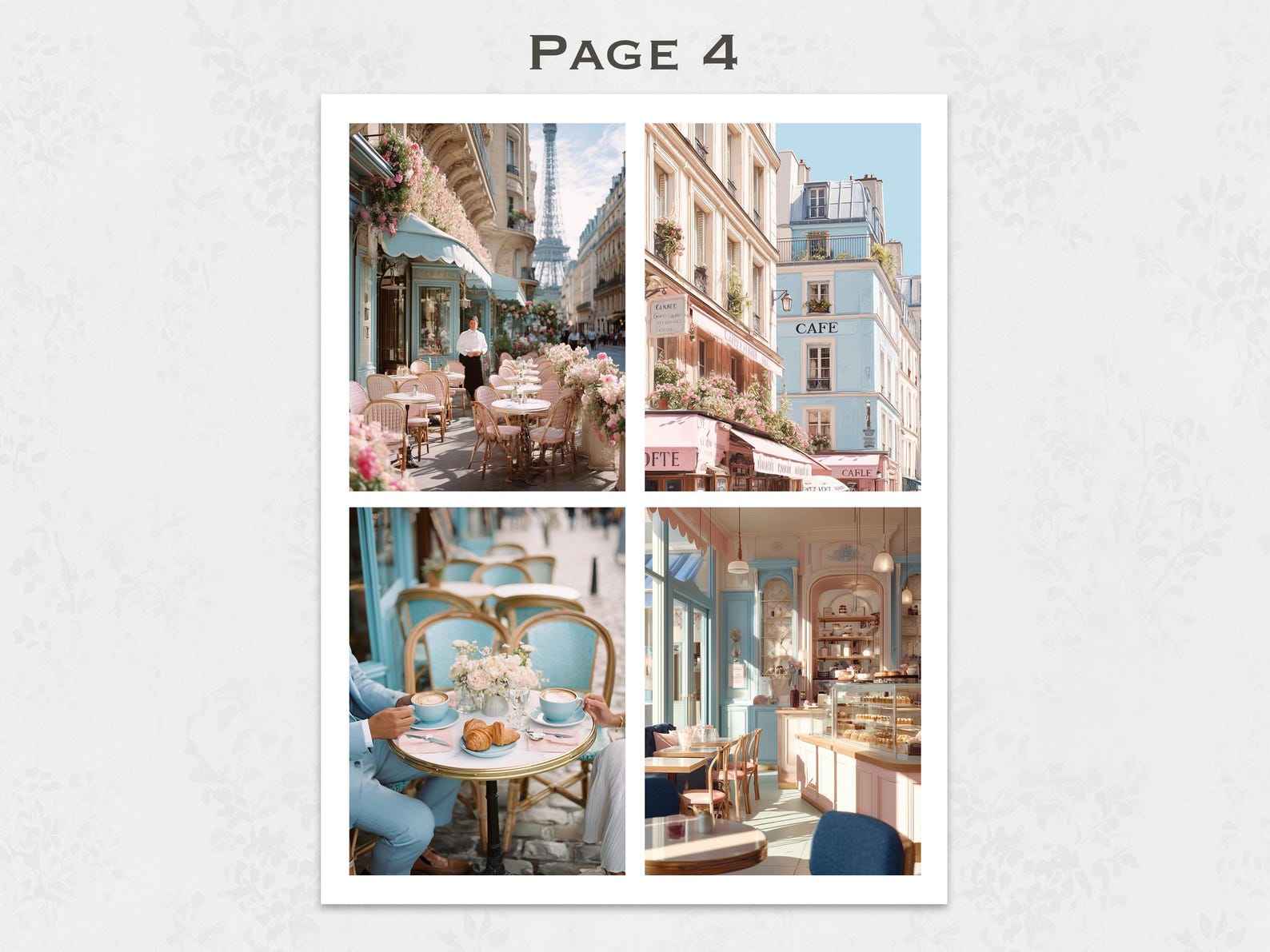 Paris Cafe Photo Set: Eiffel Tower, Macarons, Junk Journal Ephemera ...