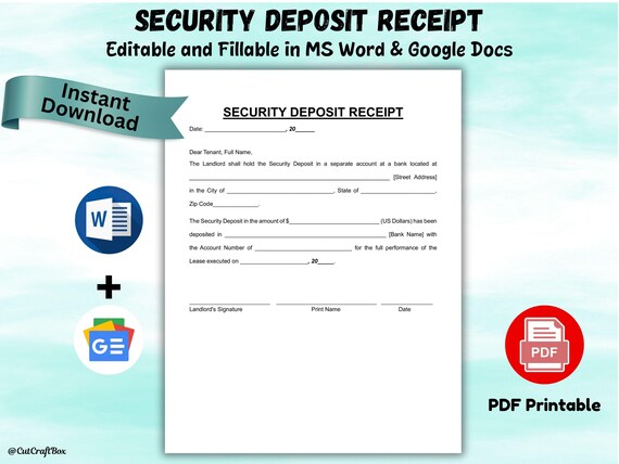 Tenancy Deposit Receipt