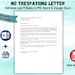 Editable No Trespassing Letter No Trespass Notice Template No Trespassing Warning Letter No ...