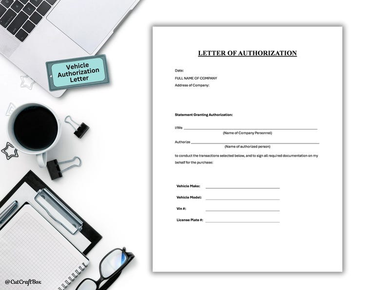 Vehicle Authorization Letter Template: Editable MS Word, Google Docs ...