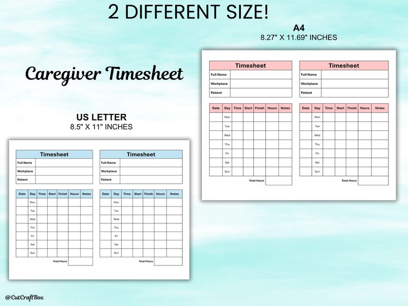 Editable Caregiver Timesheet Template: Biweekly Home Health Care ...