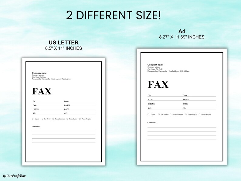 Editable Fax Cover Sheet Fax Sheet Administrative Forms Personal Fax ...