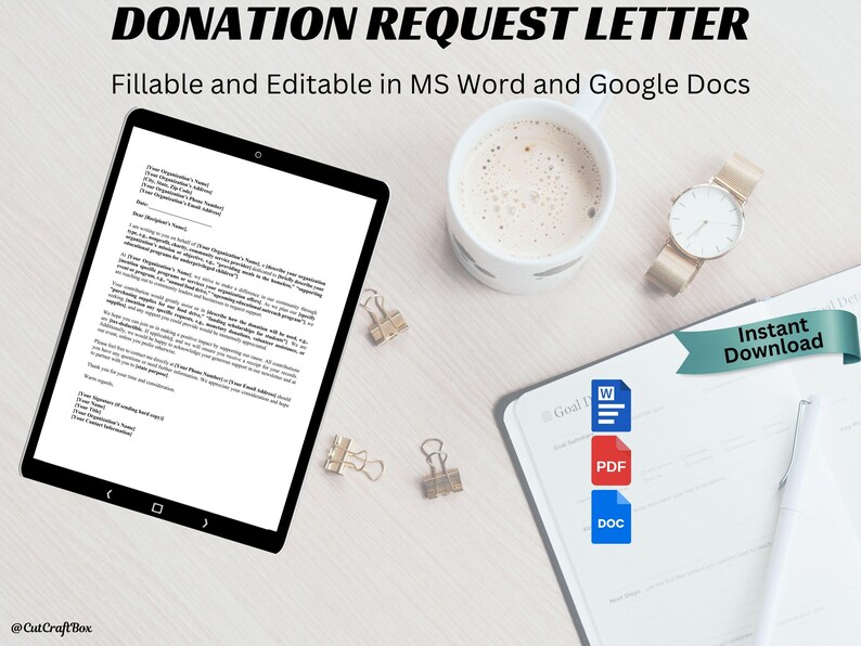 Editable Donation Request Letter Template: Nonprofit Fundraising ...