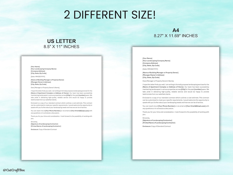 Editable Landscaping Proposal Cover Letter Template (US Letter & A4 ...