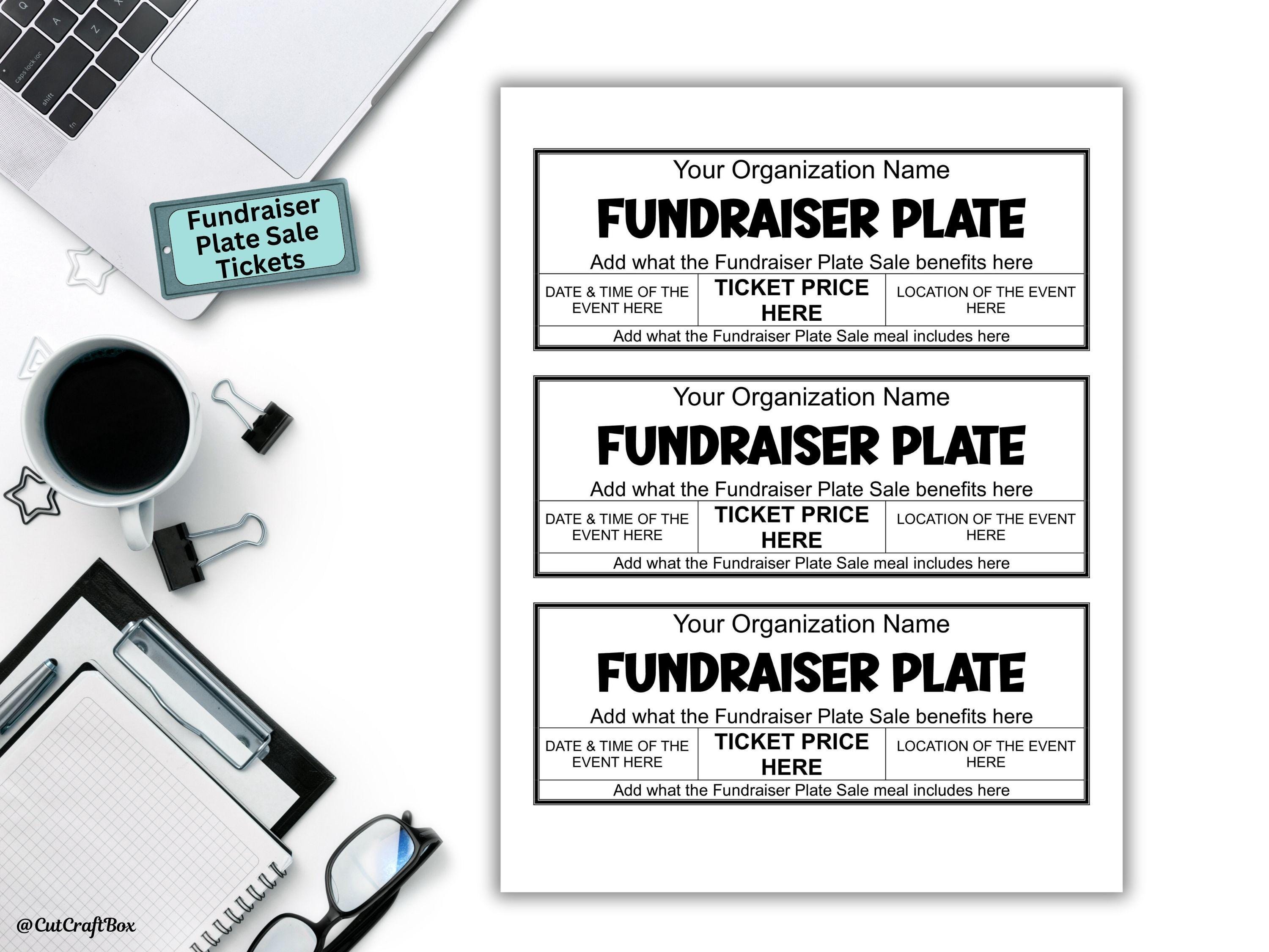 Editable Fundraiser Plate Sale Ticket Template – Printable PDF, MS Word ...